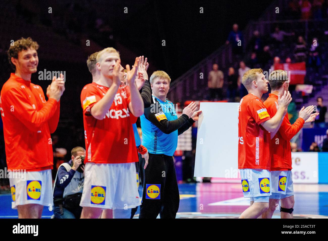 Fornebu 20250129. Denmark's Emil Nielsen after the quarter-final of the ...