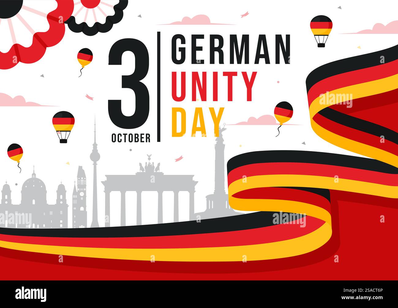 German Unity Day Vector Illustration on October 3rd featuring the ...