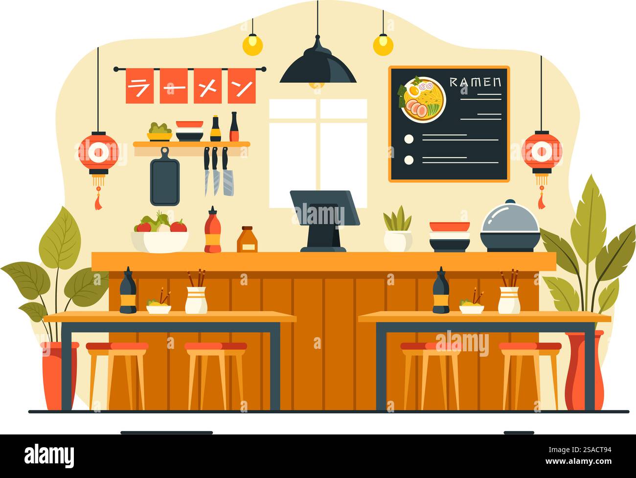 Translation : Ramen. Vector Illustration of Japanese Food featuring ...