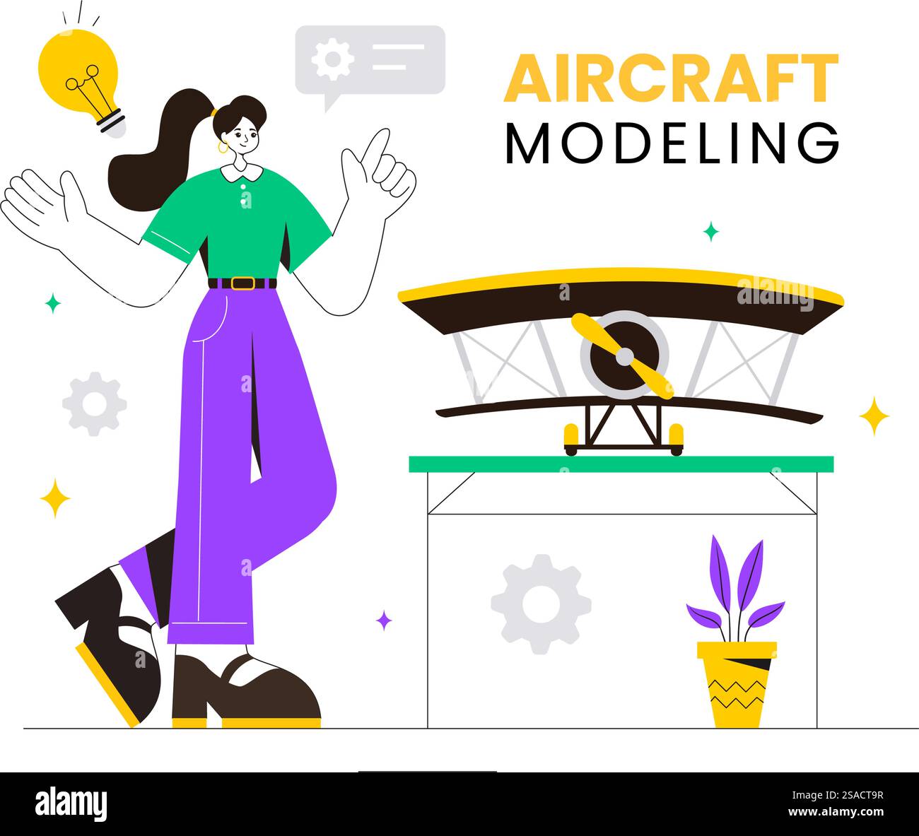 Aircraft Modeling and Crafting Vector Illustration with Assembling or ...