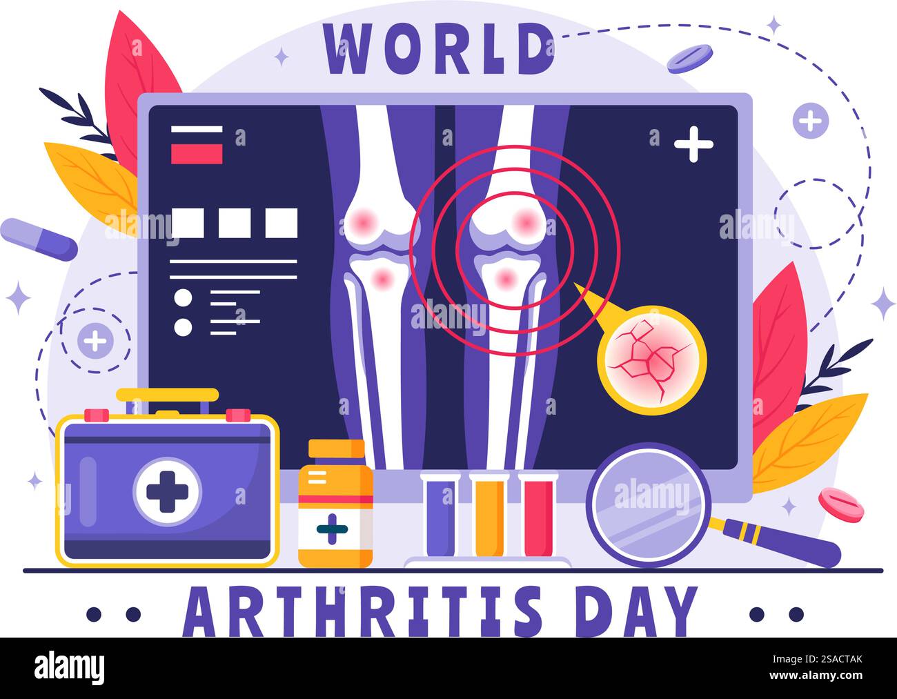 World Arthritis Day vector illustration for October 12, featuring ...