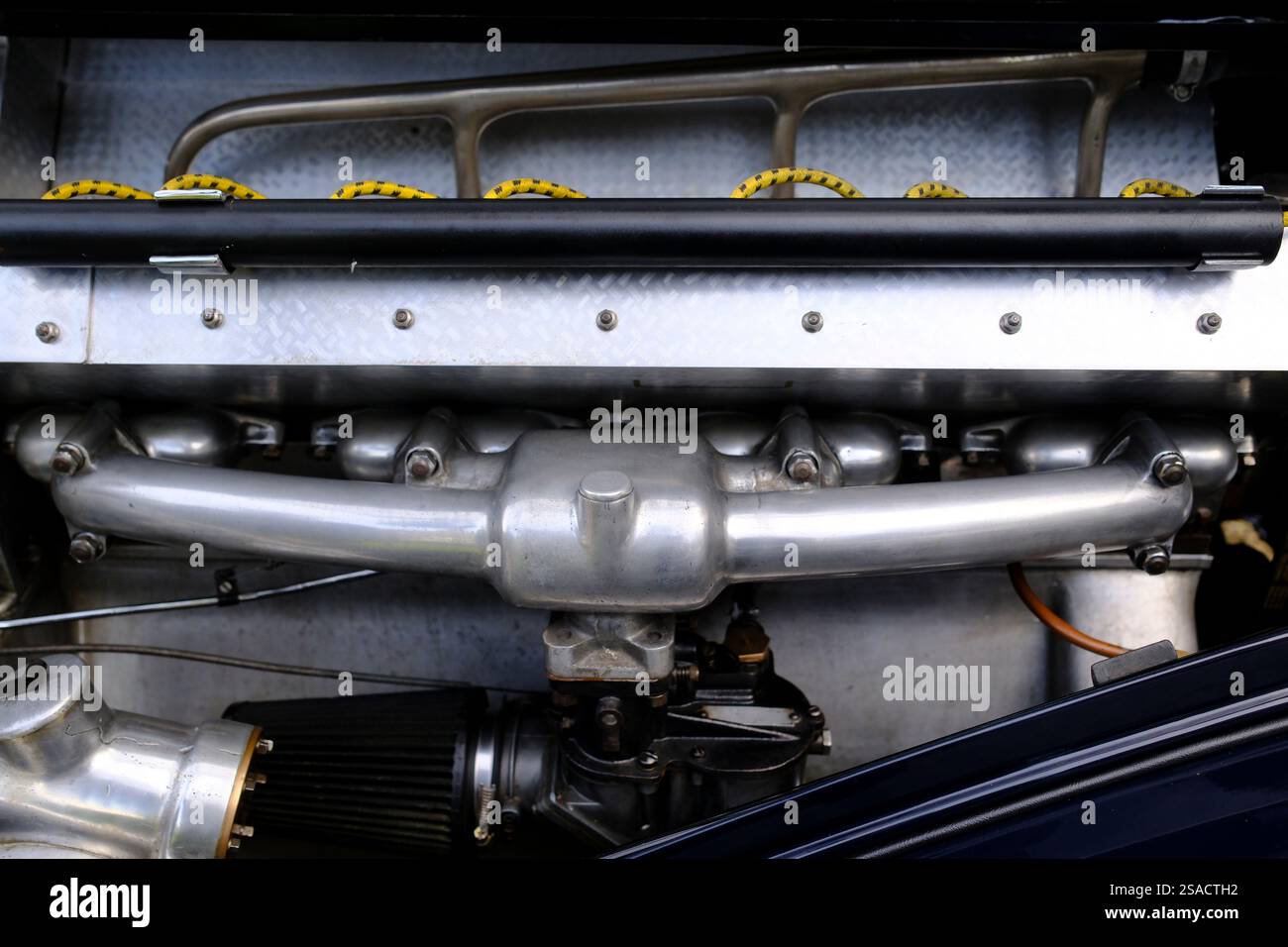 1929 two-seater Bugatti Type 35B. Detail of the original engine. France ...
