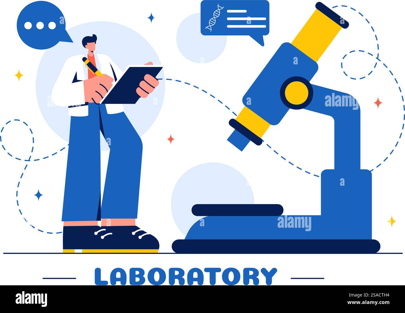 A Vector Illustration of a Laboratory Conducting Scientific Research ...