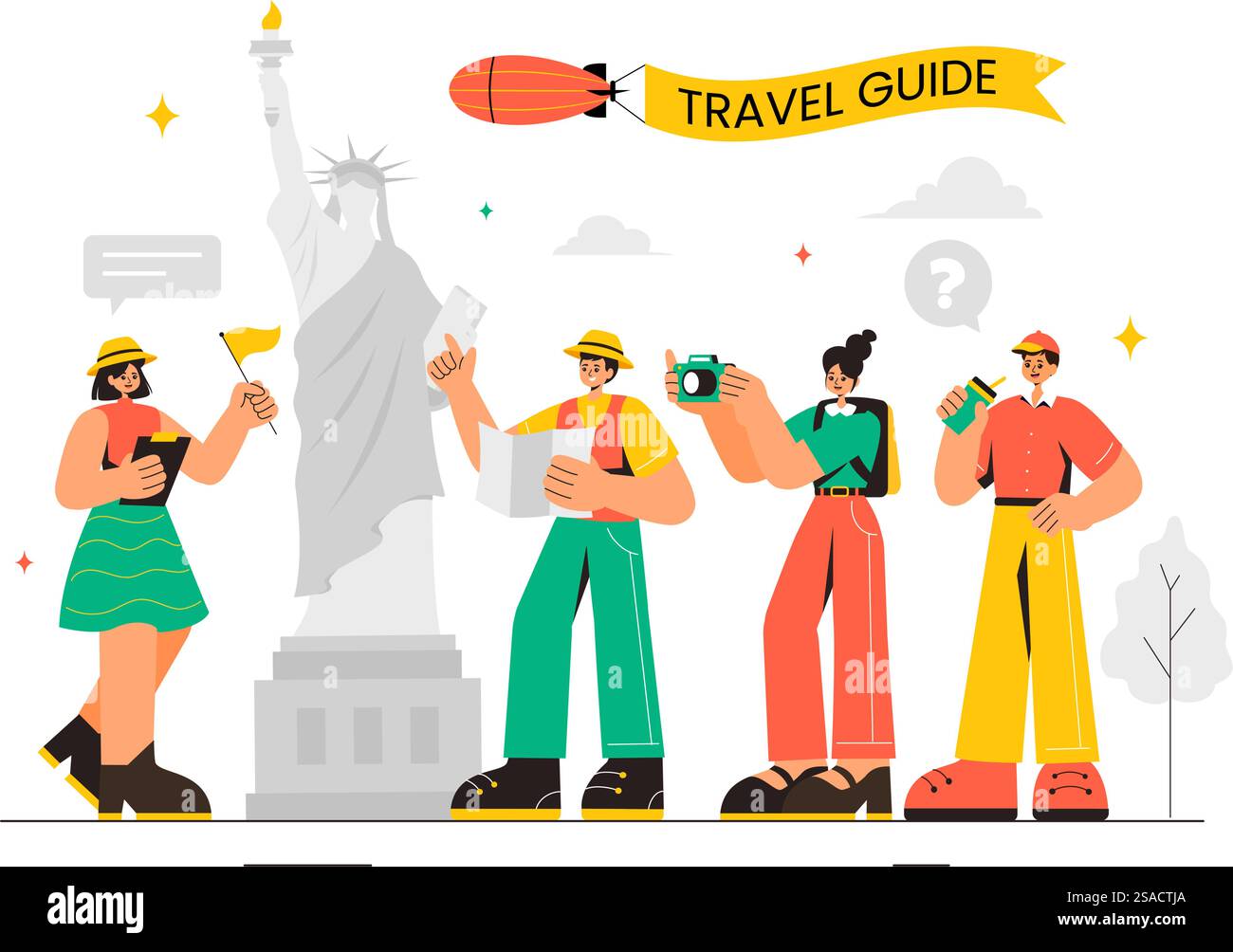 Travel Guide and Tour Vector Illustration Showing Interesting Places to ...