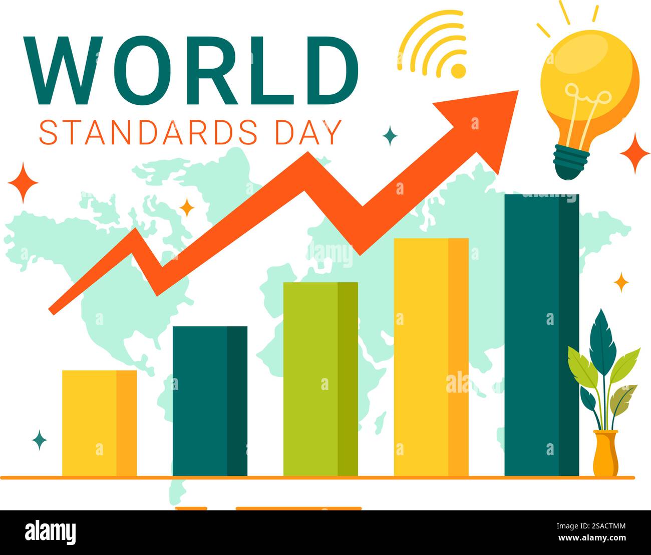 World Standards Day Vector Illustration on October 14 featuring a Globe ...