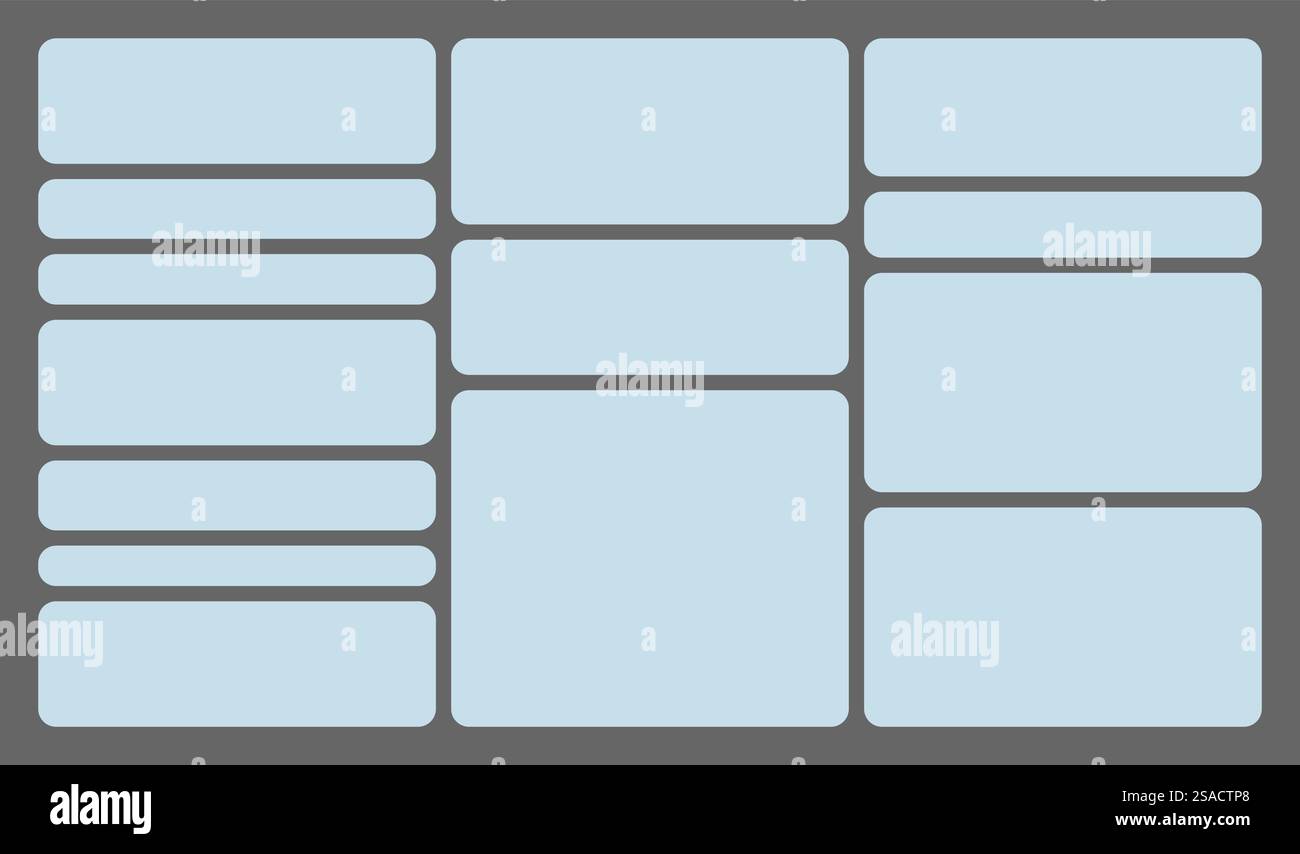 Dimensions 16x9 trendy bento grid layout style brick Ui UX templates ...