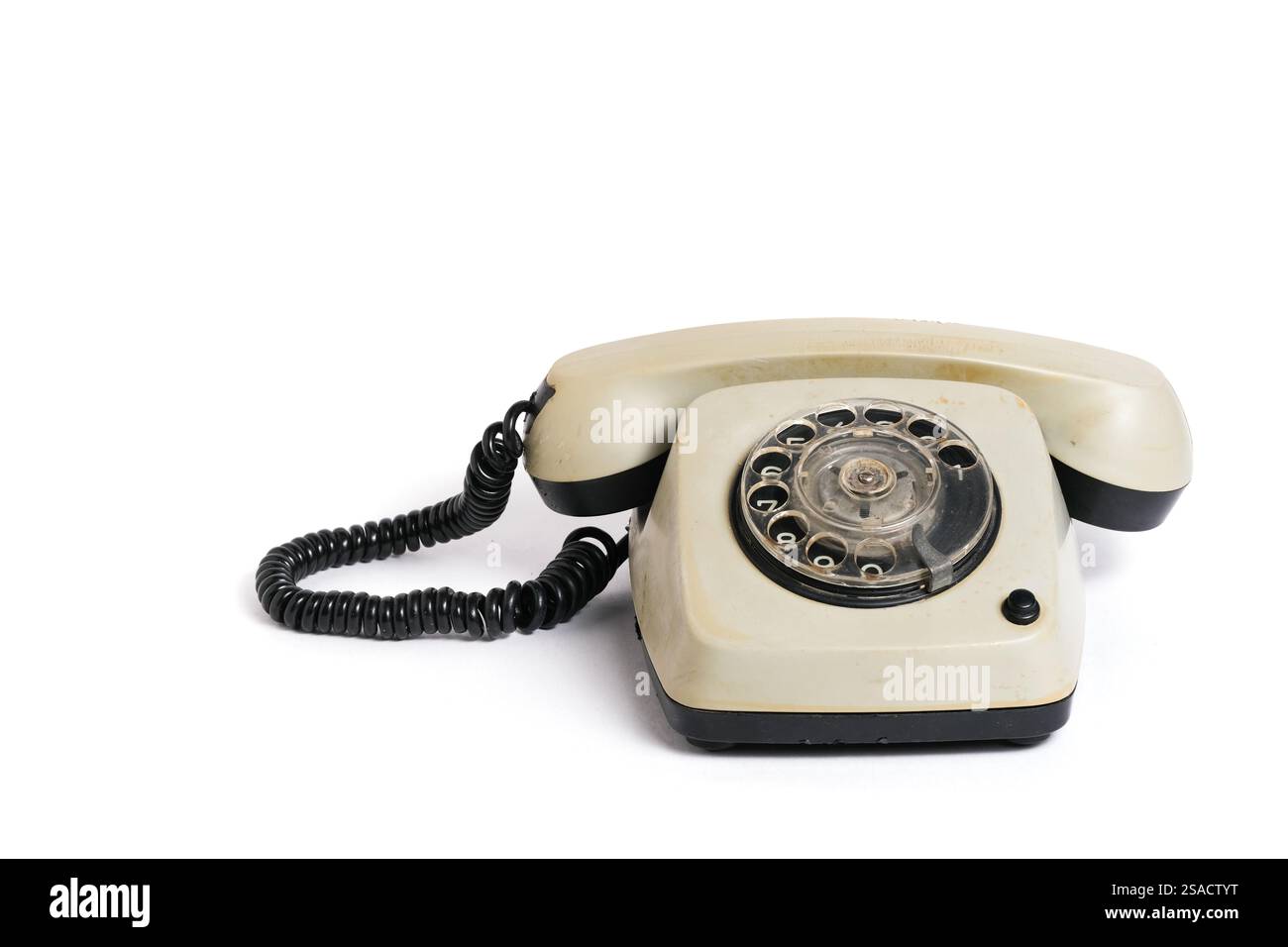 Old telephone isolated on white background. Vintage telephone Stock ...