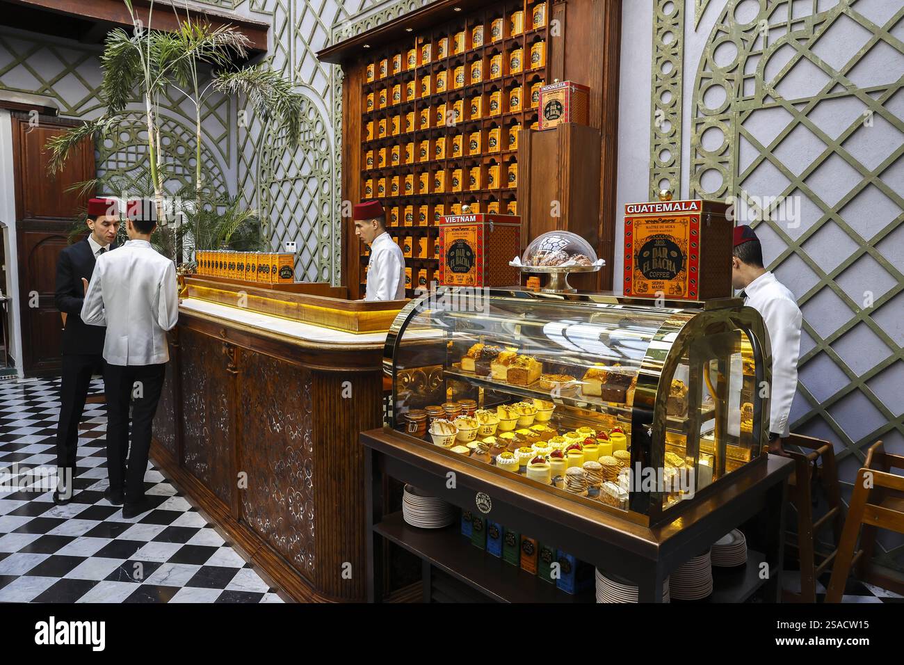 Cafe Bacha, Dar El Bacha, Marrakesh, Morocco Stock Photo - Alamy
