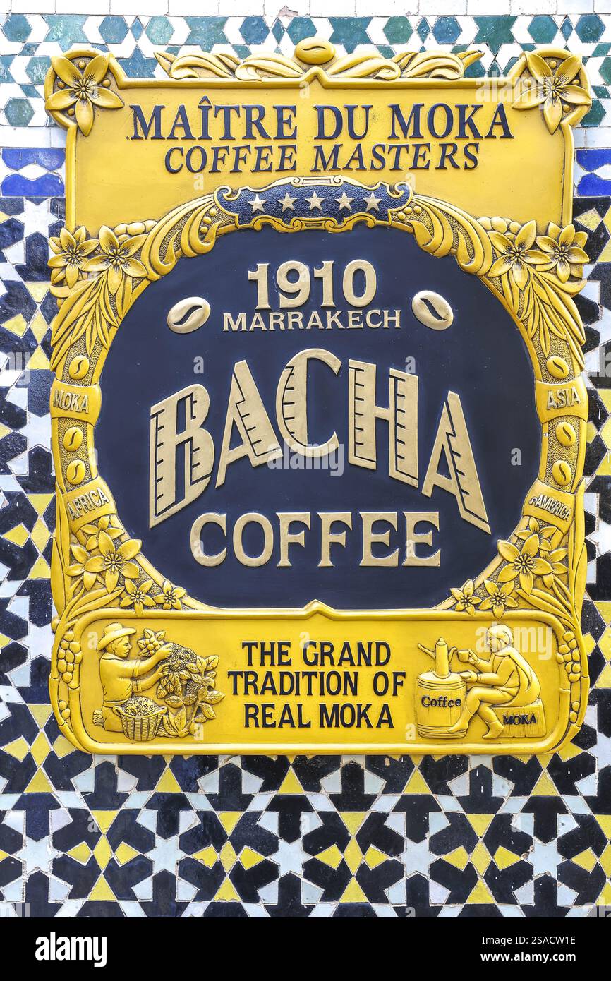 Cafe Bacha, Dar El Bacha, Marrakesh, Morocco Stock Photo - Alamy