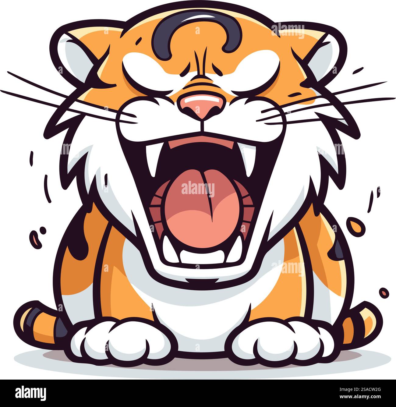 Angry Tiger Cartoon Mascot Character. Vector Illustration Stock Vector ...