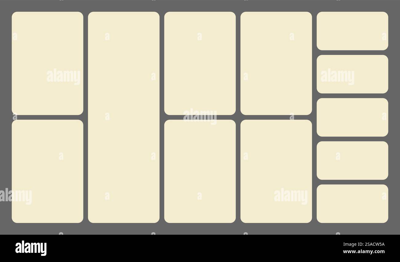Dimensions 16x9 trendy bento grid layout style brick Ui UX templates ...