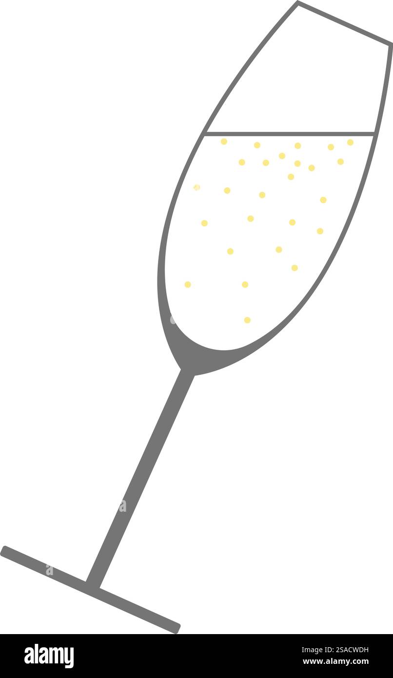 Glass champagne illustration Stock Vector Images - Alamy