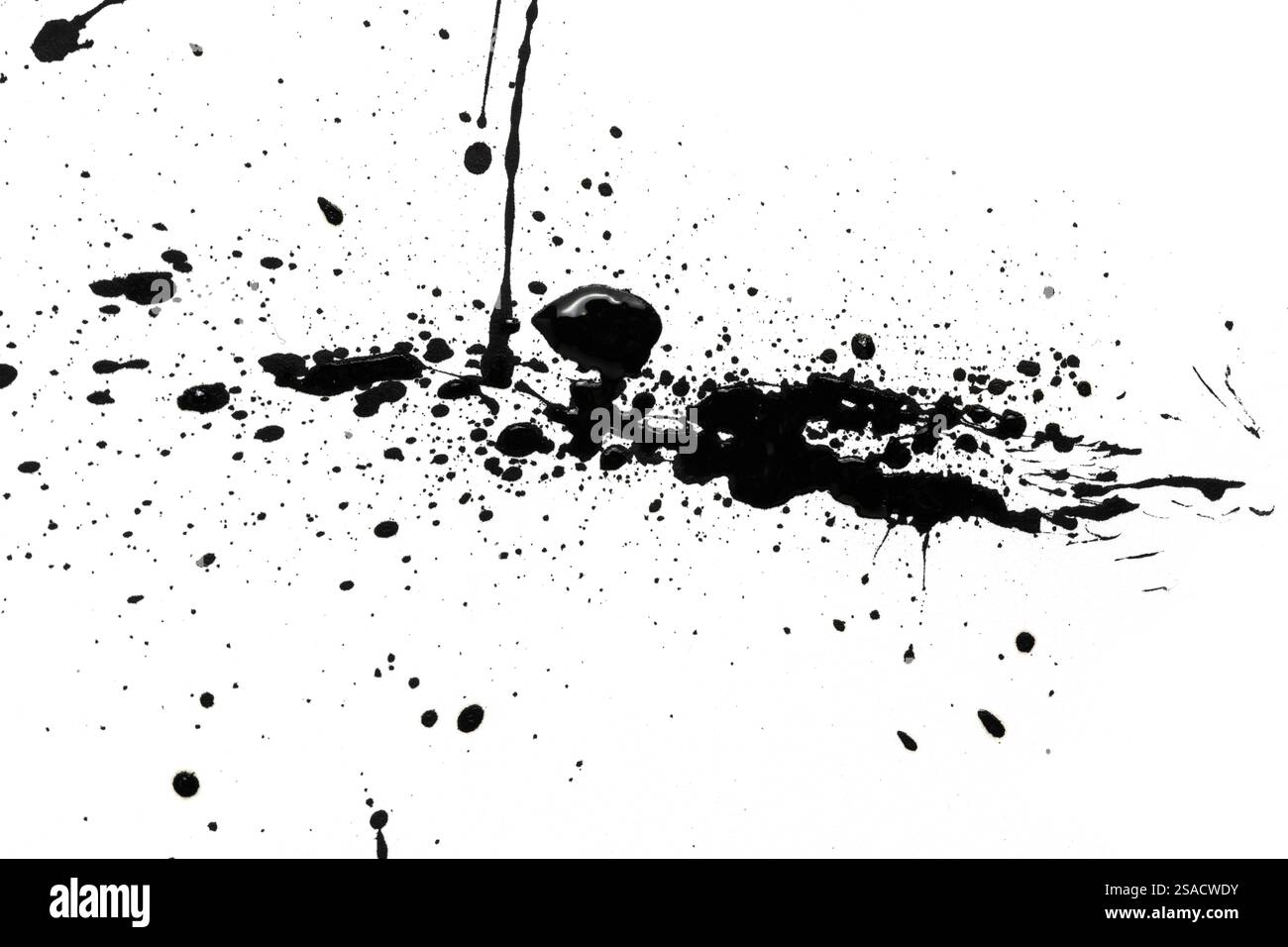 Abstract black paint splashes isolated on white background. Grunge ...
