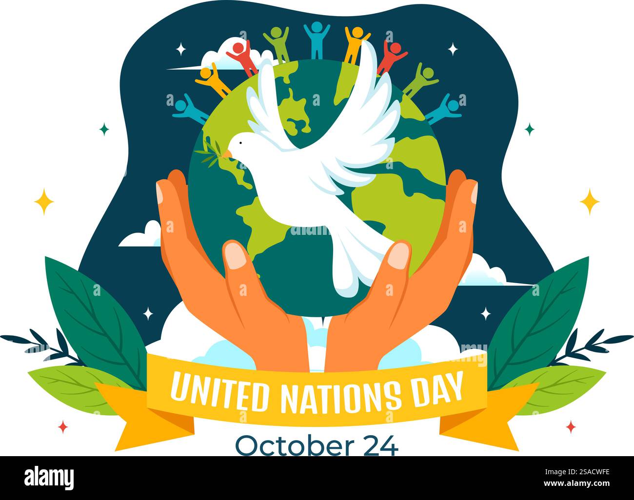 United Nations Day Celebration Vector Illustration on 24 October ...