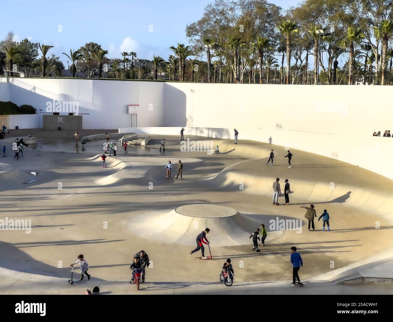 Children’s riding area in Hassan II park, Rabat, Morocco Stock Photo ...
