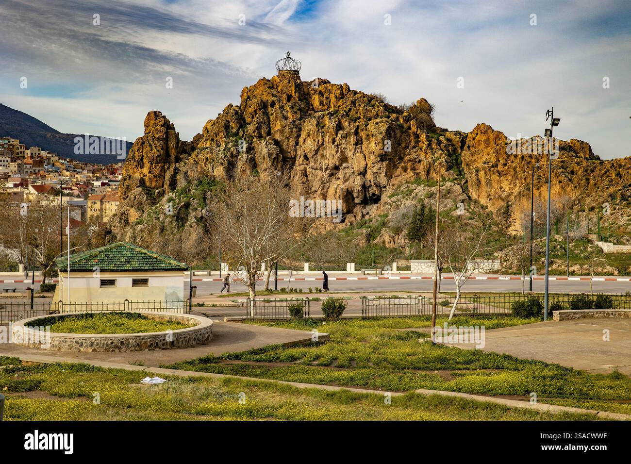 The distinctive rock from which the city gets its name, Azrou, Morocco ...