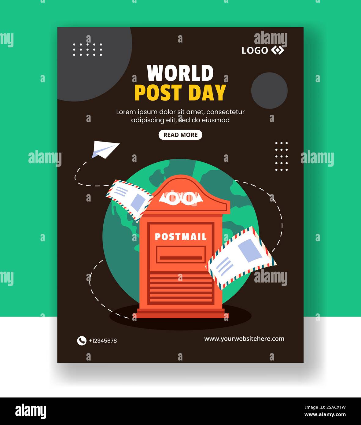 Post Day Vertical Poster Flat Cartoon Hand Drawn Templates Background ...
