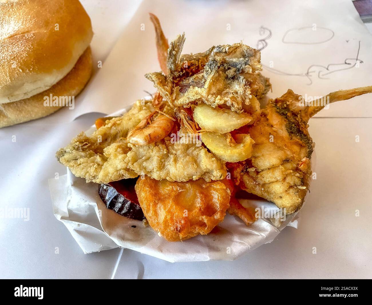 Fresh seafood fried and served in Rabat, Morocco Stock Photo - Alamy