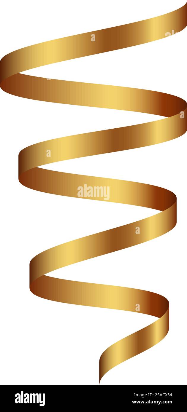 Golden spiral ribbon element. Vector illustration Stock Vector Image ...