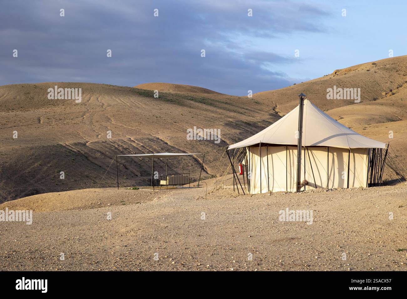 Tent in a desert camp in Agafay, Morocco Stock Photo - Alamy