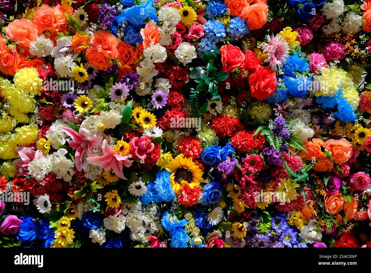 Multi colored flower wall. Lisbon. Portugal Stock Photo - Alamy
