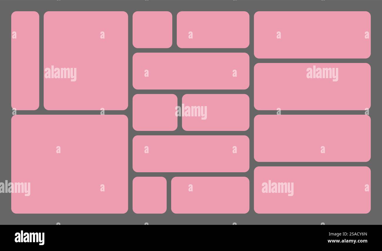 Dimensions 16x9 trendy bento grid layout style brick Ui UX templates ...