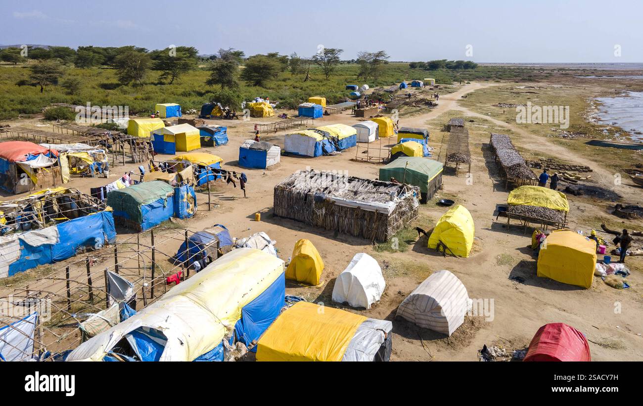 Fishing camp on a bank of Lake Eyasi, Tanzania Stock Photo - Alamy