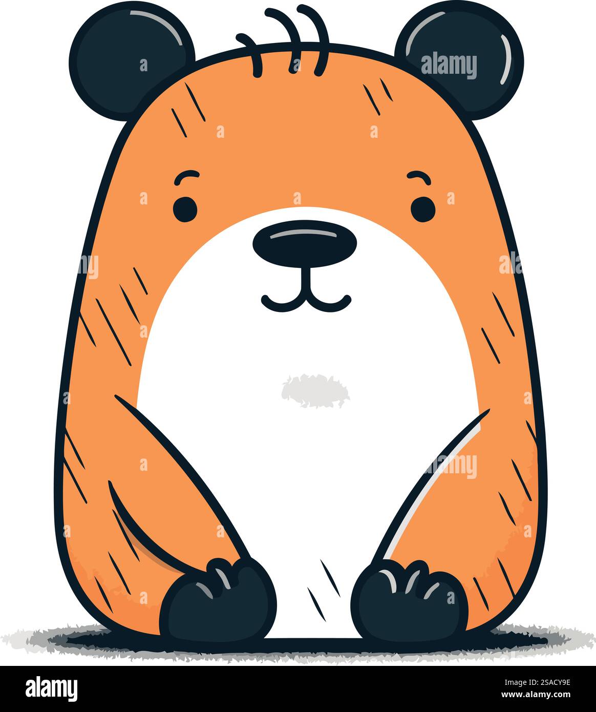 Cute cartoon hamster sitting on the ground. Vector illustration Stock ...