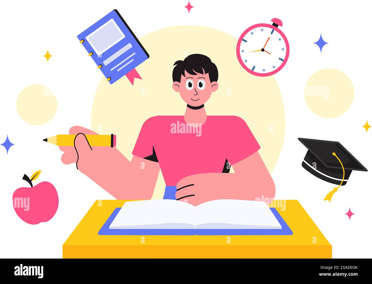Illustration of computer and books hi-res stock photography and images ...