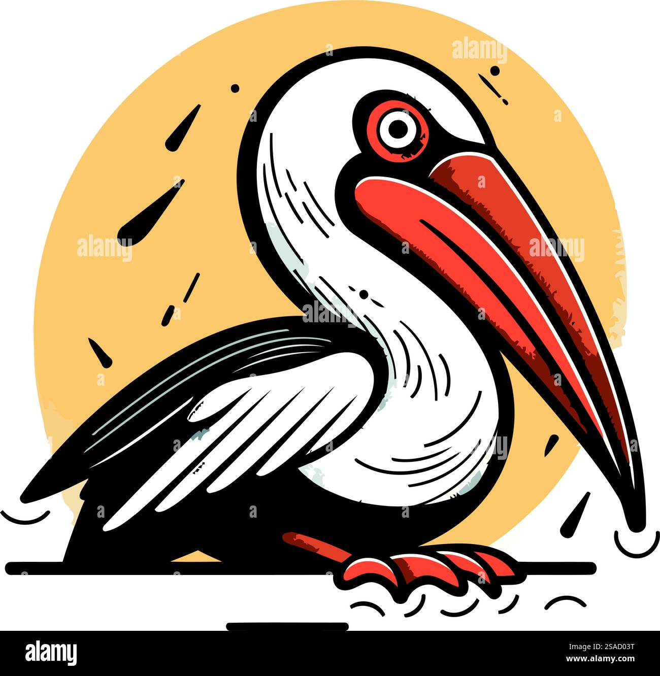 Pelican vector illustration. Hand drawn sketch of pelican Stock Vector ...