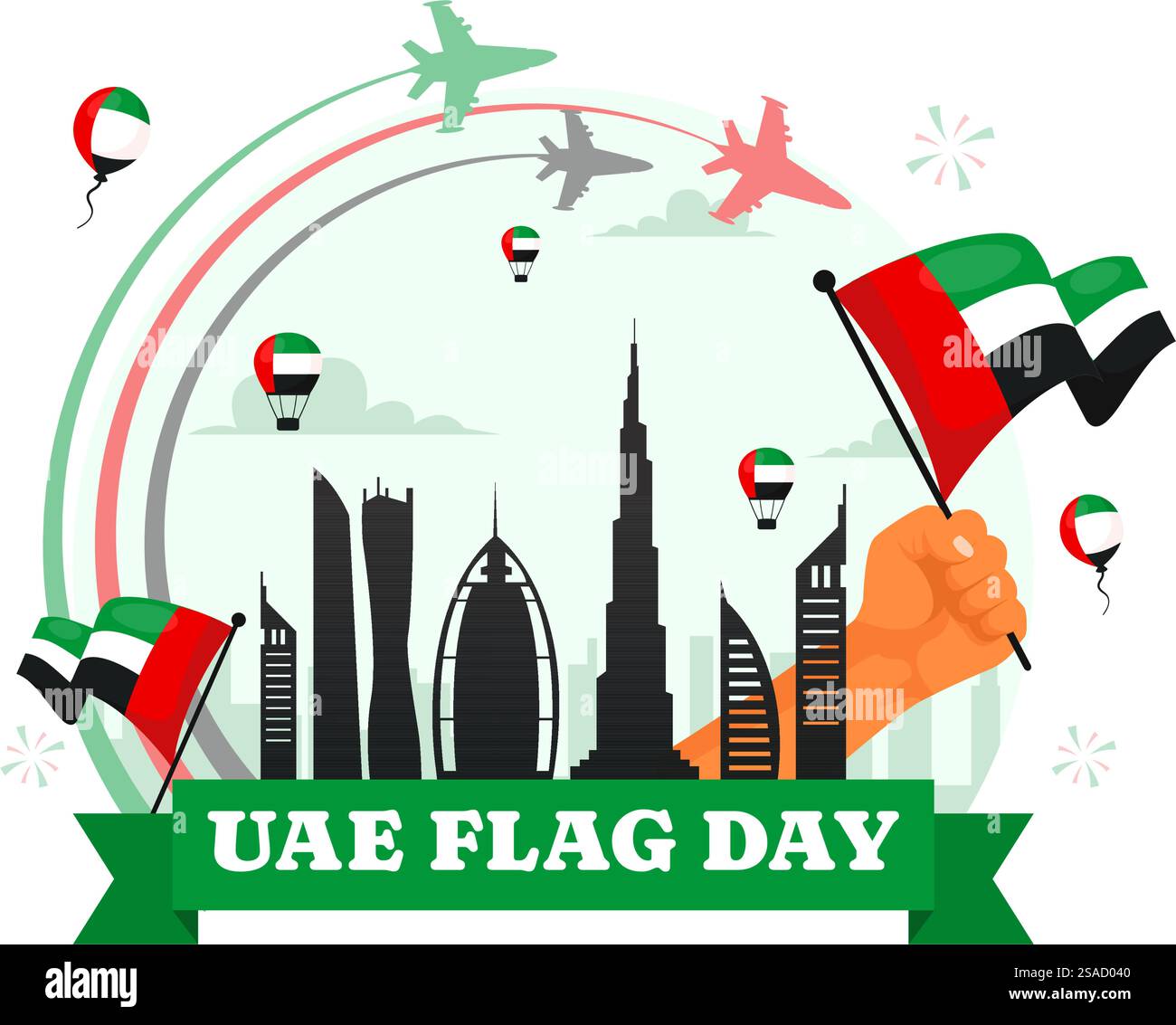 United Arab Emirates Flag Day Vector Illustration on 3rd November ...