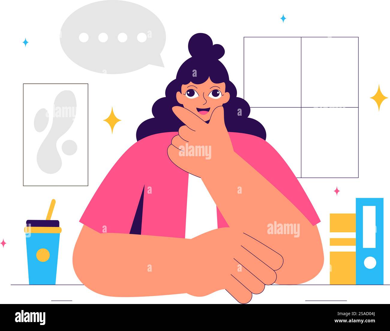 Vector Illustration of People Daydreaming, Imagining, and Fantasizing ...
