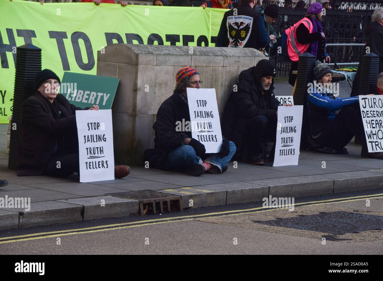 London, UK. 29th January 2025. Protesters gather outside the Royal ...