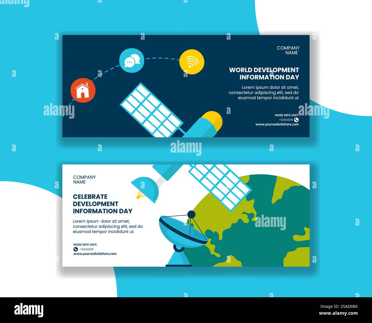 Development Information Day Horizontal Banner Flat Cartoon Hand Drawn ...