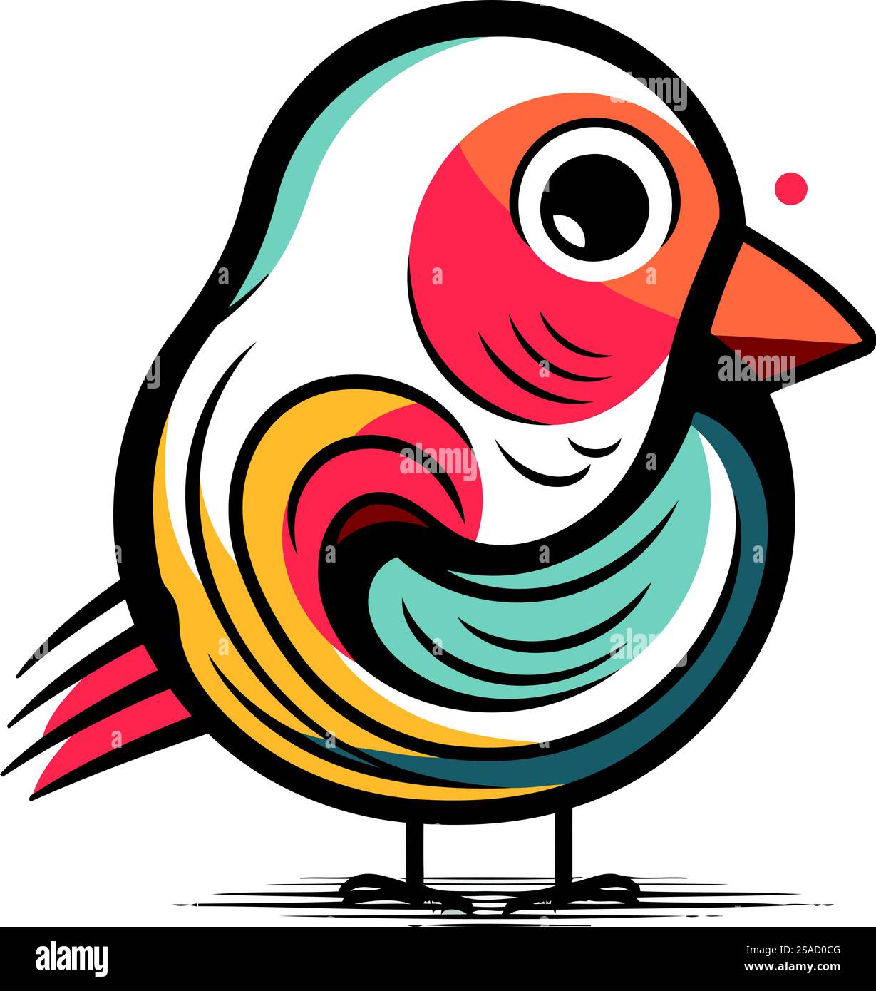 Vector illustration of a cute cartoon red necked cardinal bird Stock ...