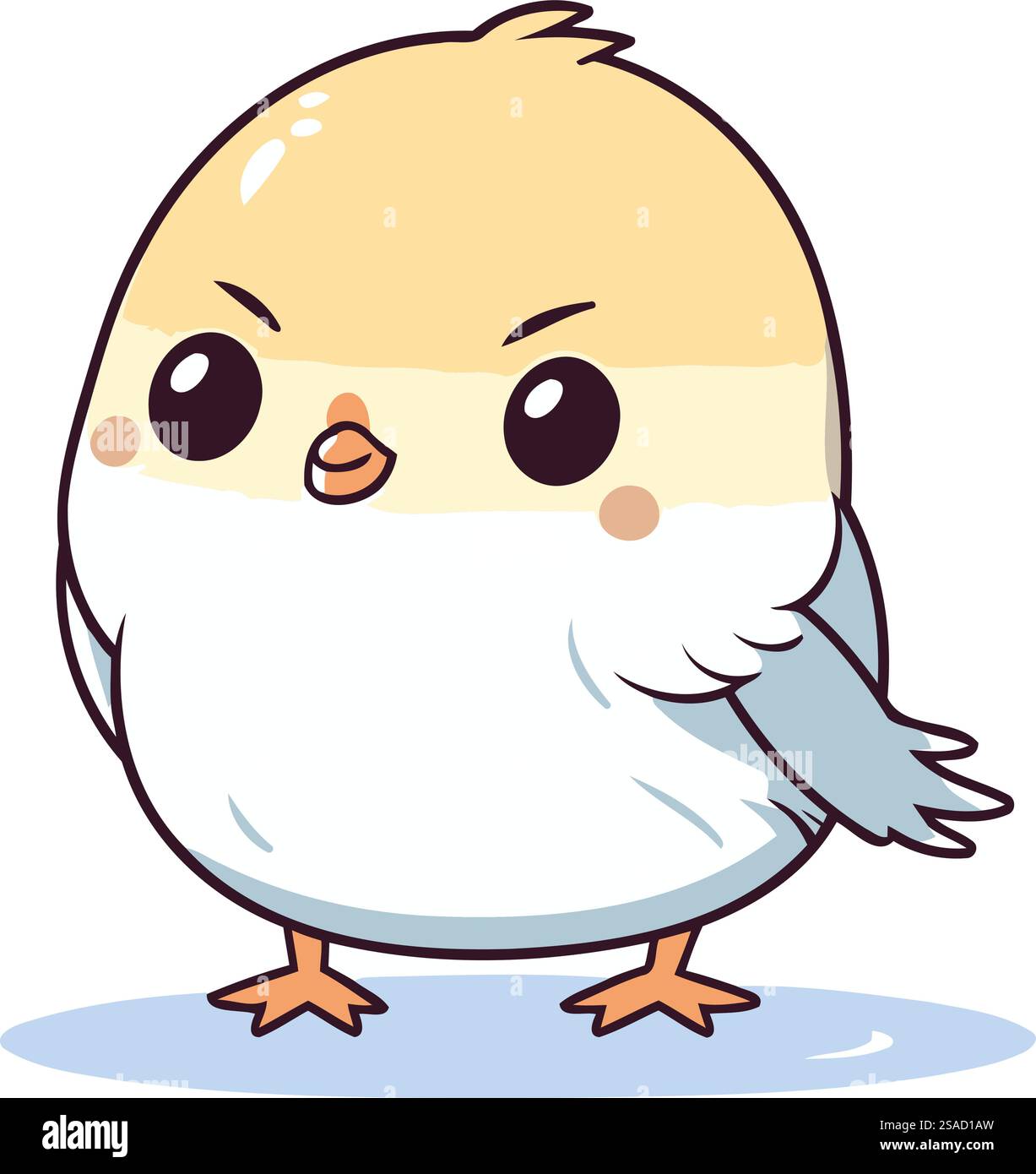 Vector illustration of a cute little chick on a white background ...
