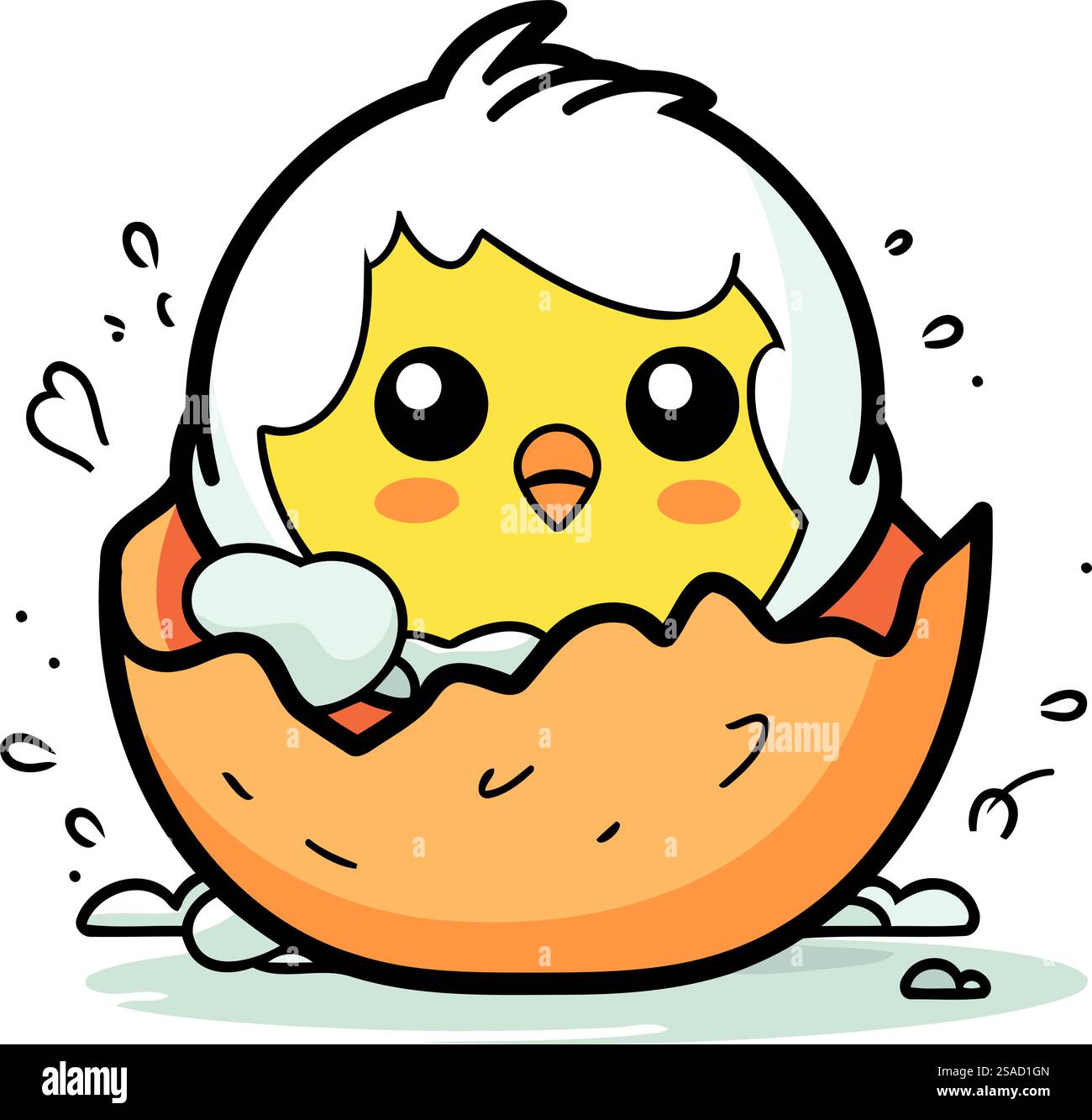 Easter egg character design. Cute cartoon chicken vector illustration ...