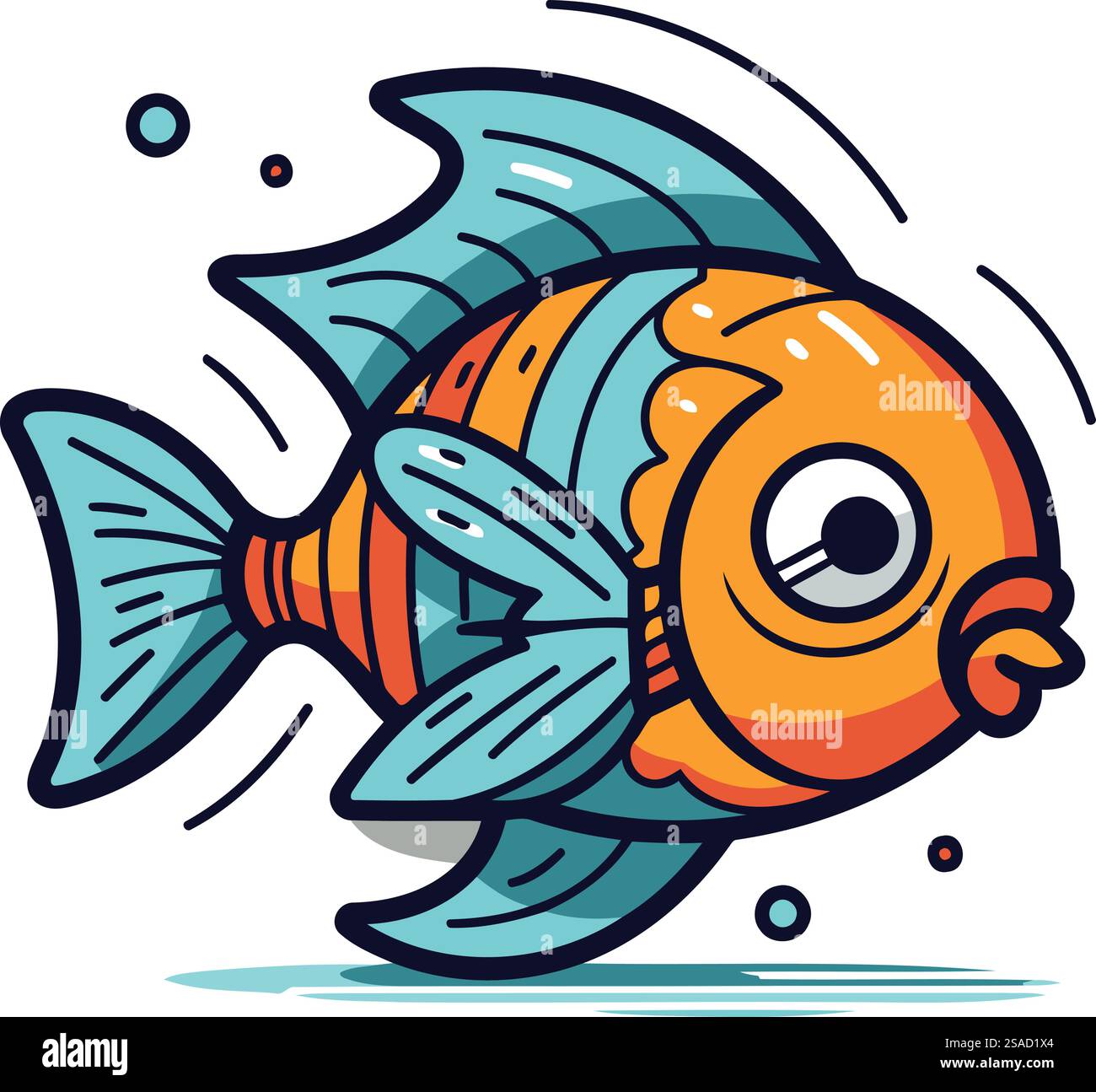Cartoon fish. Vector illustration. Isolated on white background Stock ...