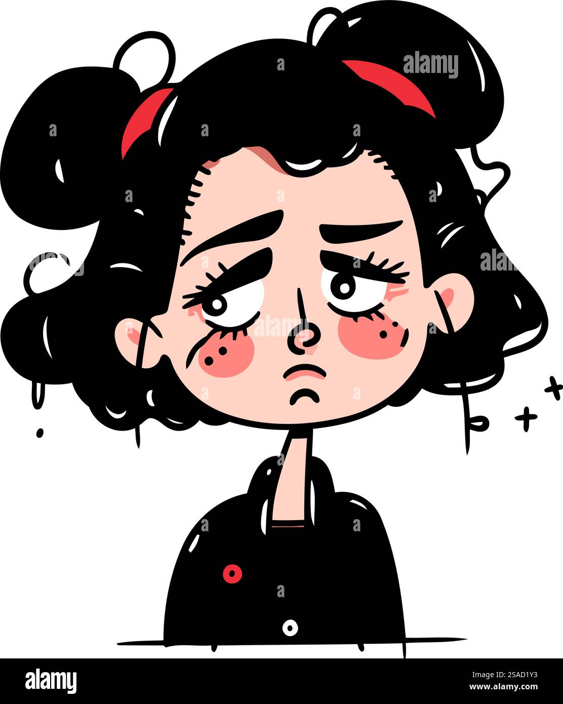 Angry woman cartoon character. Vector illustration in a flat style ...