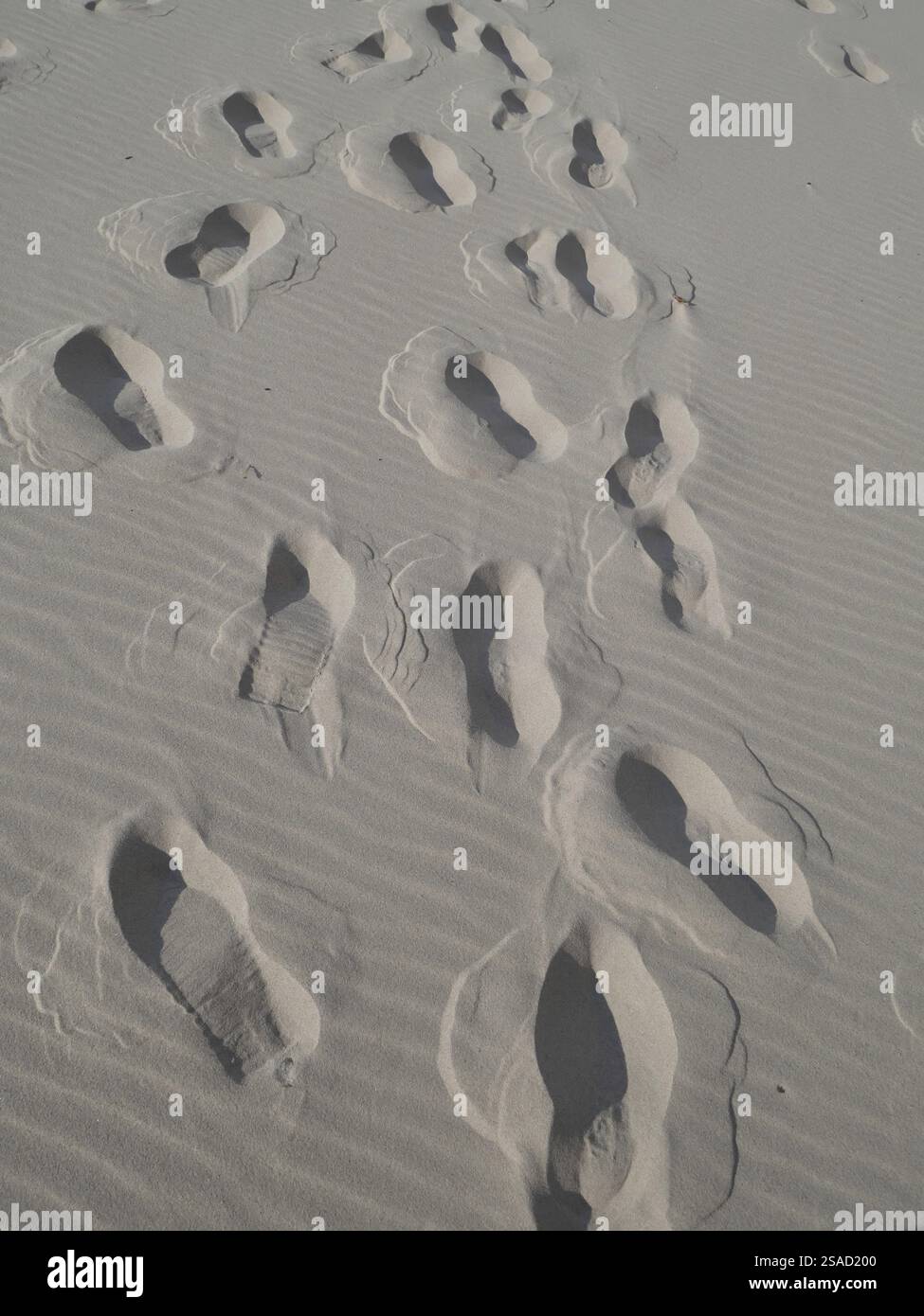 Shoe prints in the sand Stock Photo - Alamy