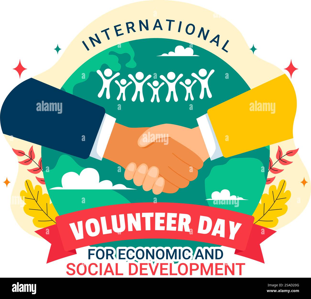 International Volunteer Day for Economic and Social Development Vector ...
