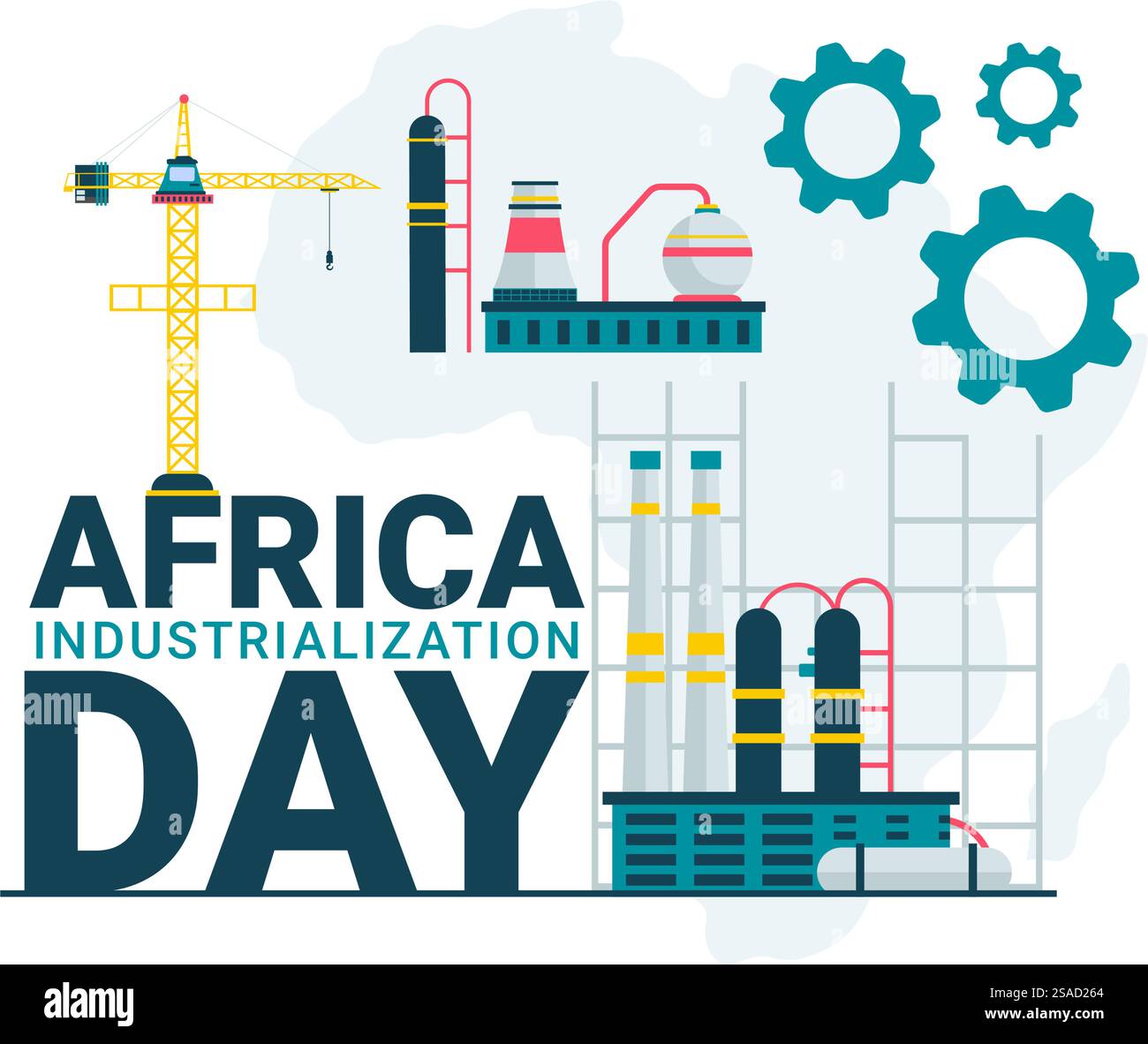 African Industrialization Day Vector Illustration of a Factory Building ...