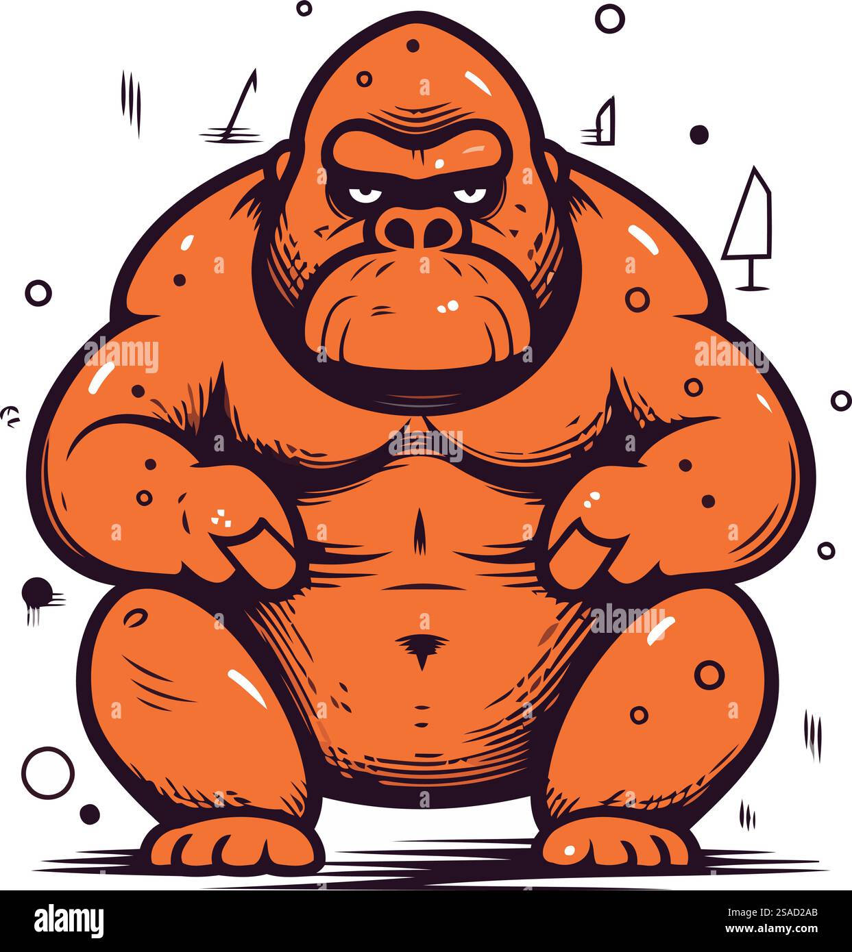 Gorilla. Hand drawn vector illustration in cartoon comic style Stock ...