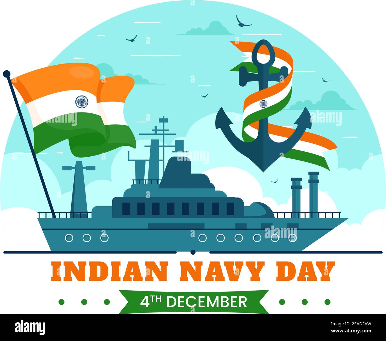 Indian Navy Day Vector Illustration on December 4, Featuring Fighter ...