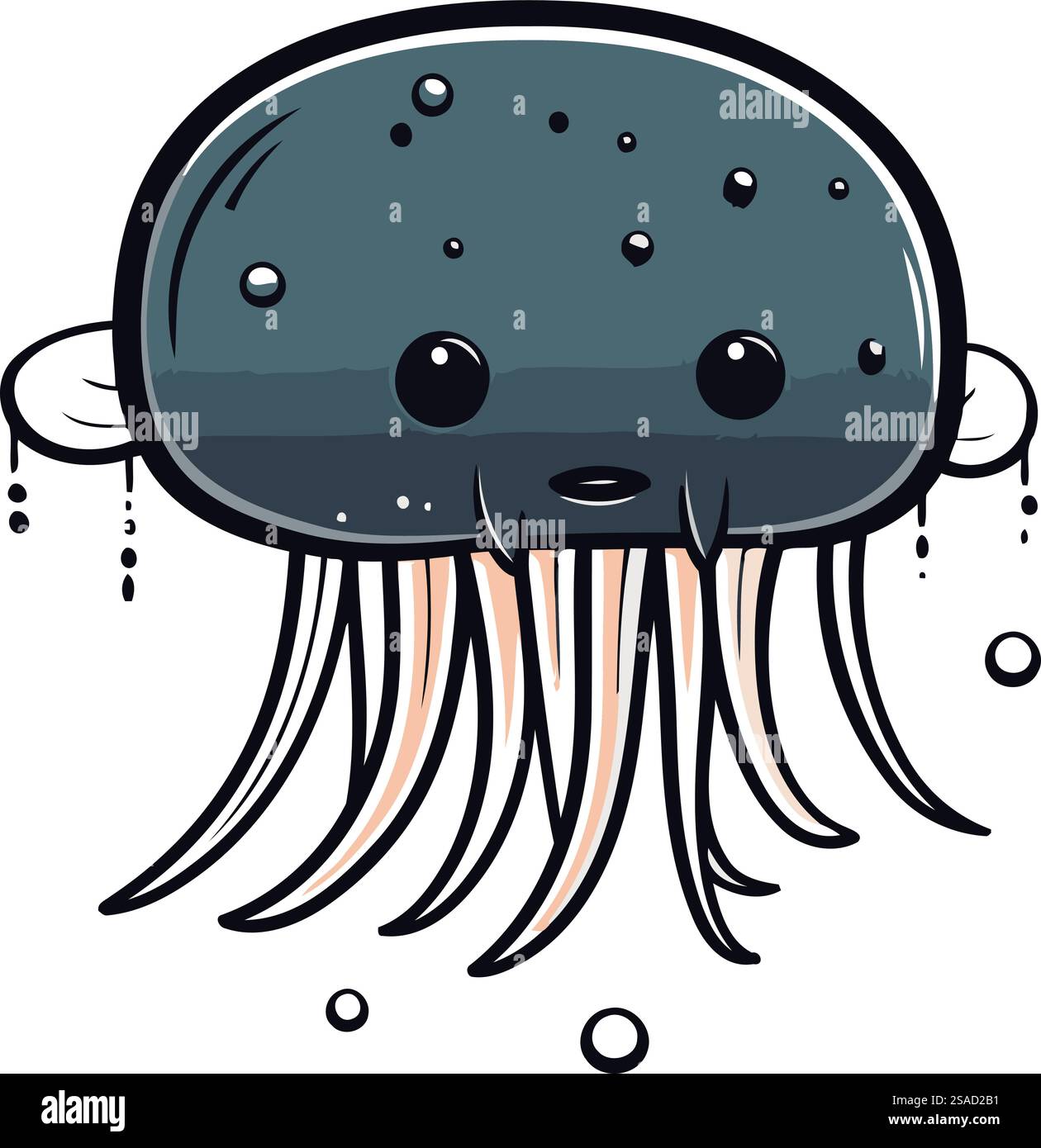 Cartoon jellyfish. Vector illustration of a cartoon jellyfish Stock ...