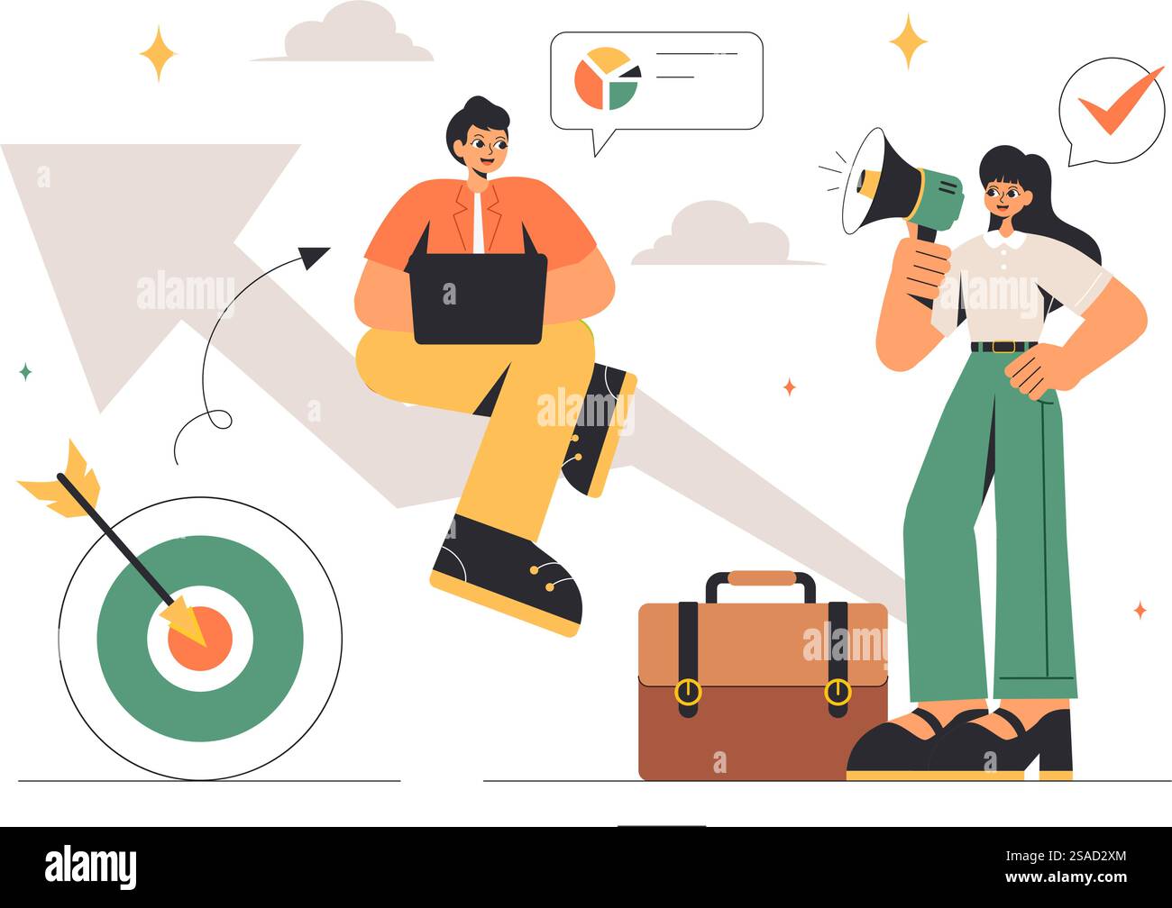 Vector Illustration of Women Leaders in Business, featuring a Female ...