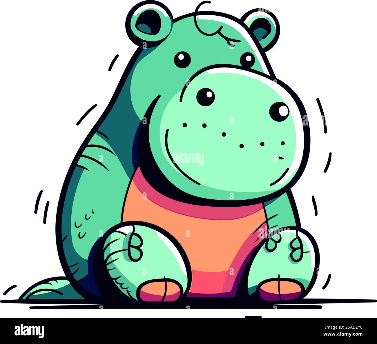 Hippopotamus. Cute cartoon animal. Vector illustration Stock Vector ...