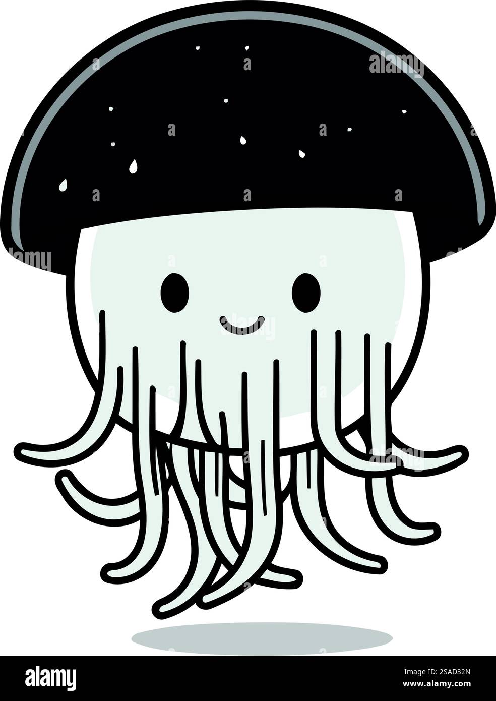 Cute Jellyfish Cartoon Mascot Character Vector Illustration Stock ...