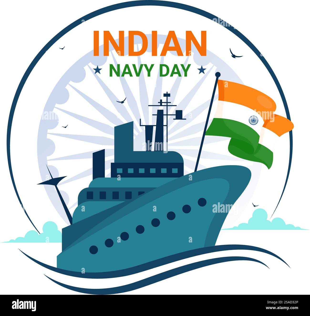 Indian Navy Day Vector Illustration on December 4, Featuring Fighter ...