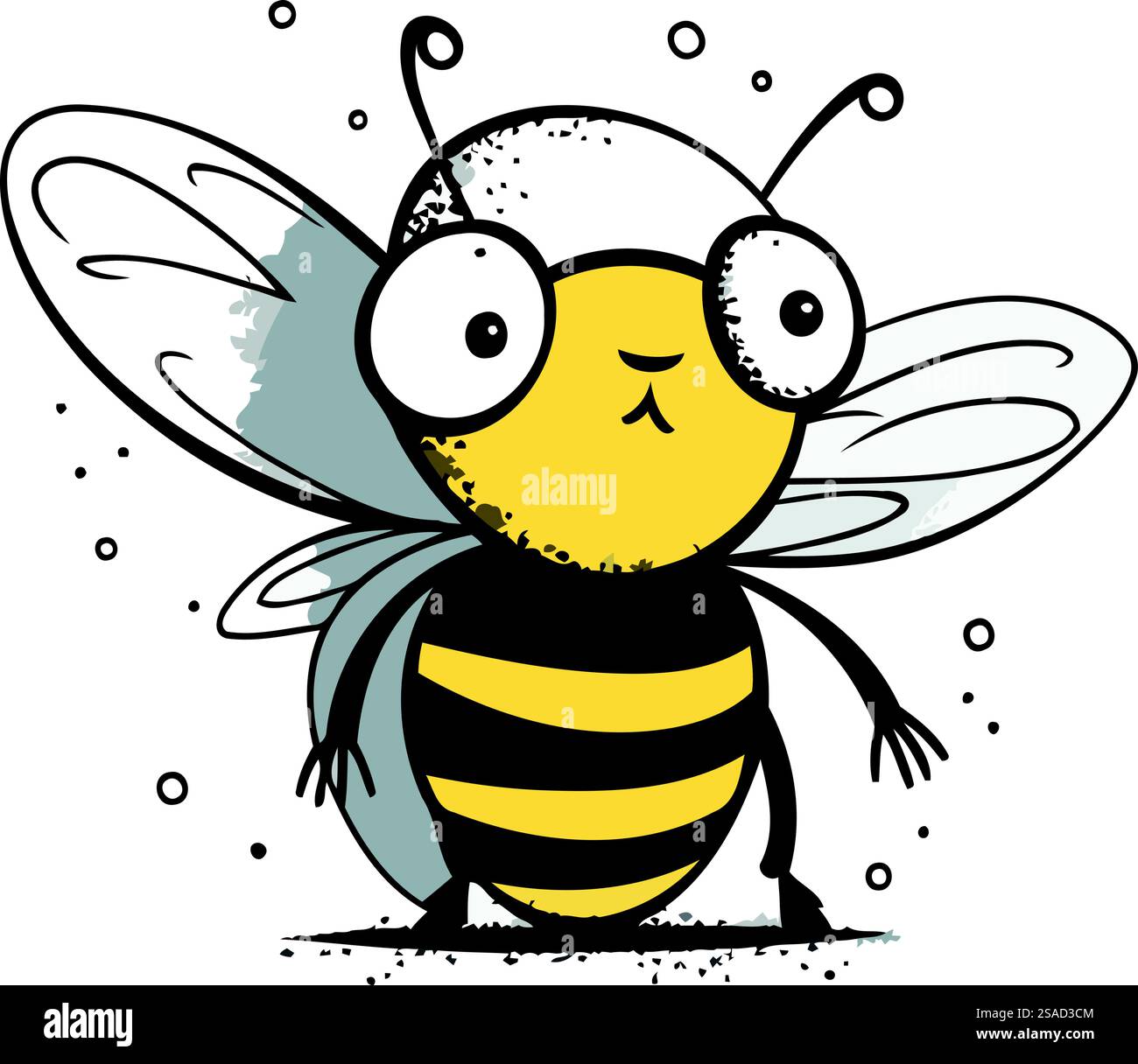 Cute cartoon bee. Vector illustration isolated on a white background ...